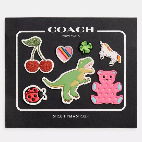 Coach | Accessories | Coach Leather Patches Sticker Set Of 7 In Multi ...
